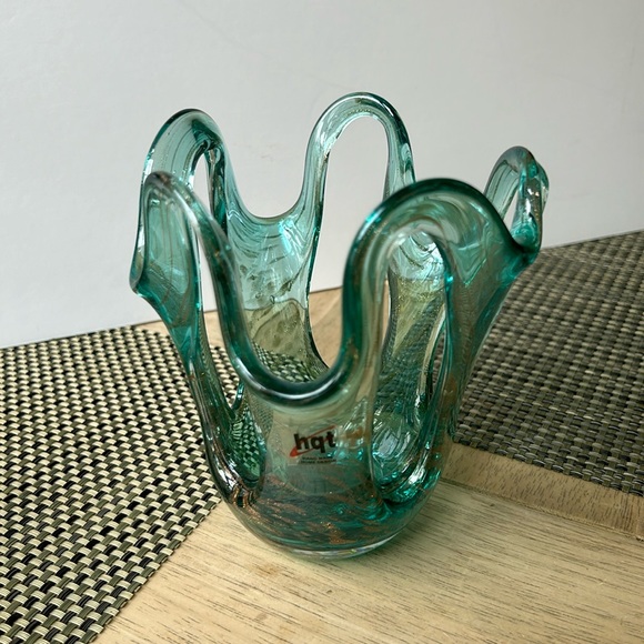 hqt | Accents | Nwot Hqt Handmade Home Designaquateal Blue Glass Accent ...